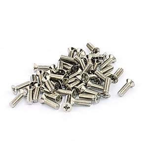 uxcell 50 Pcs M2.5x8mm Stainless Steel Countersunk Flat Head Phillips Machine Screws Bolts
