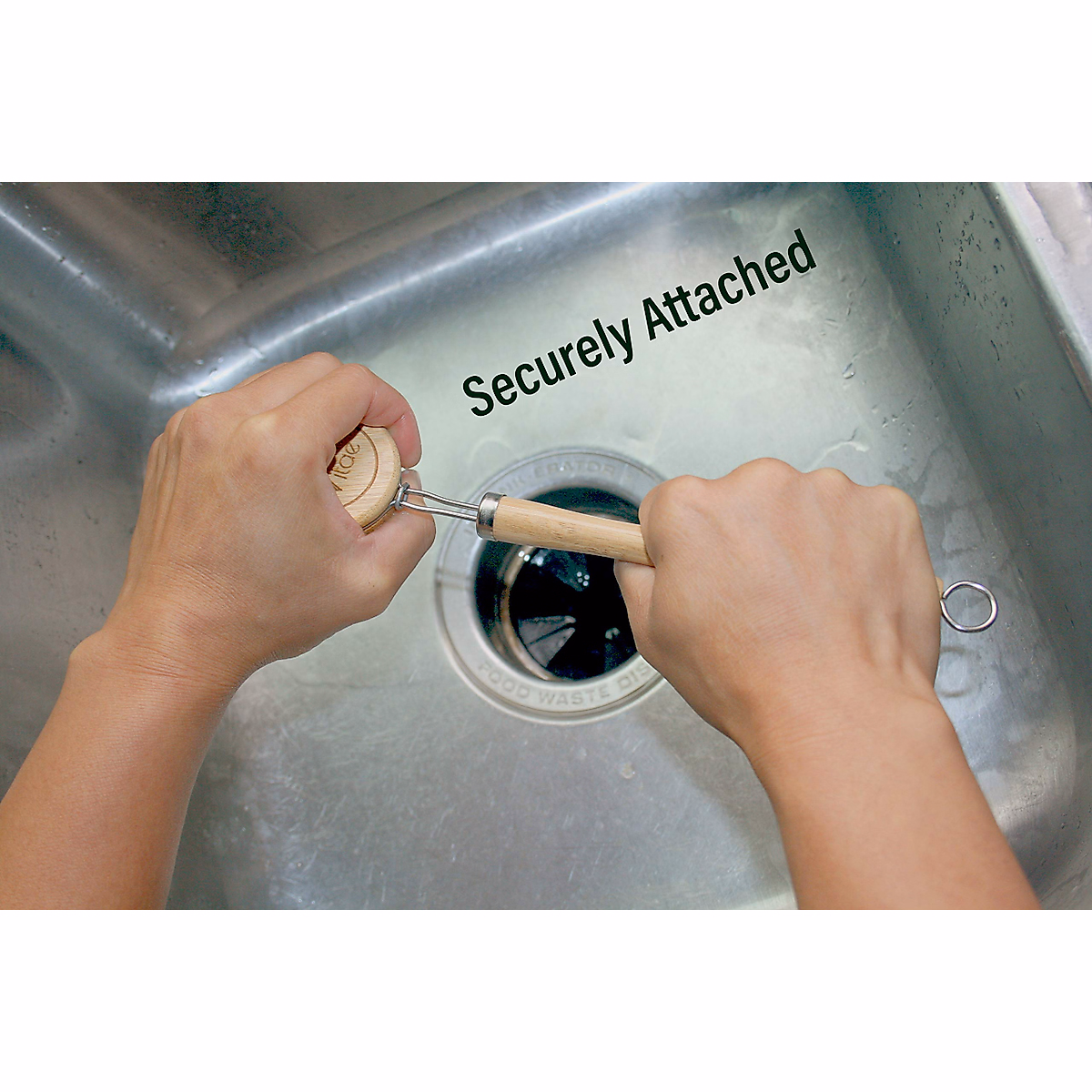 Larga Vitae Wooden Dish Brush Handles Made of Renewable, Biodegradable Bamboo, 3 Replacement Handles for Round 2 in Wide Tampico, Palm, Sisal Hemp, and Other Natural Fiber Bristle Brush Heads (Thin)