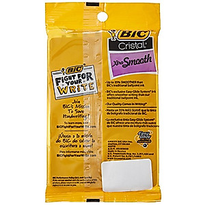 Bic Cristal Stic Medium Ball Pen, Black 10 ea (Pack of 2)