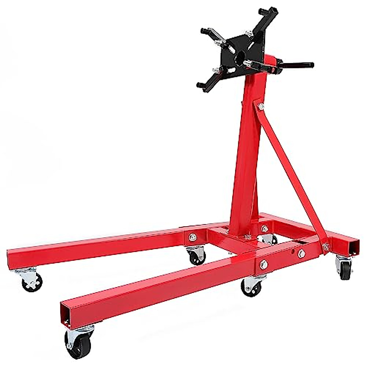 KUAFU Universal 360 Degree Rotating Engine Stand Adjustable Mounting Head Folding Frame for Auto Truck Motor Hoist Repair Jack 2000LBS Capacity Heavy Duty Steel-RED