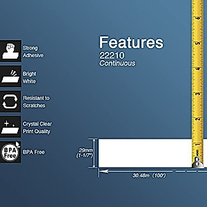BETCKEY - Compatible Continuous Labels Replacement for Brother DK-2210 (1.1 in x 100 ft), Use with Brother QL Label Printers [10 Rolls]
