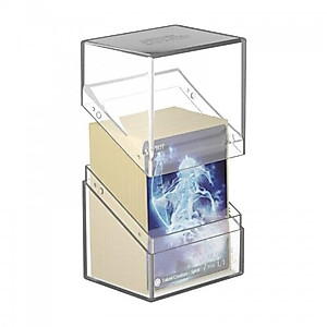 Ultimate Guard Boulder 80+, Deck Case for 80 Double-Sleeved TCG Cards, Clear, Secure & Durable Storage for Trading Card Games, Soft-Touch Finish