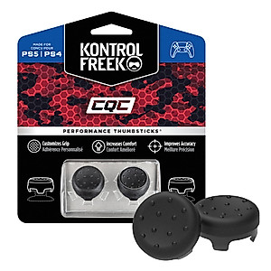 KontrolFreek CQC for Playstation 4 (PS4) and Playstation 5 (PS5) Controller | Performance Thumbsticks | 2 Mid-Rise Concave | Black