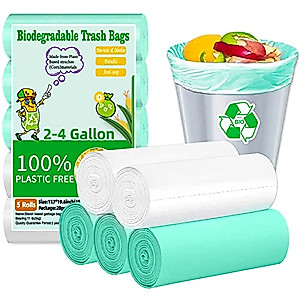 Small Trash Bags 2.6 Gallon Ultra Thickness Bathroom Garbage Bags 100 Counts Biodegradable Mini Wastebasket Trash Can Liners for Kitchen Office Bedroom Trash Can 10 Liters
