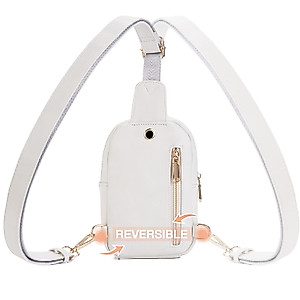 Telena Small Sling Bag for Women Leather Crossbody Bag for Women White