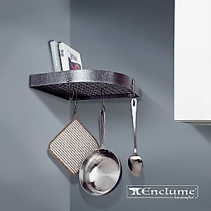 Enclume Premier Small 12-Inch Corner Pot Rack, Hammered Steel