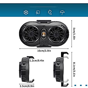 Phone Cooler, Cellphone Radiator with Dual Semi-Conductor Cooling Chip, Mobile Phones with a Width of 6 to 8 cm for Tiktok Live Streaming, Outdoor Vlog, Mobile Gaming.