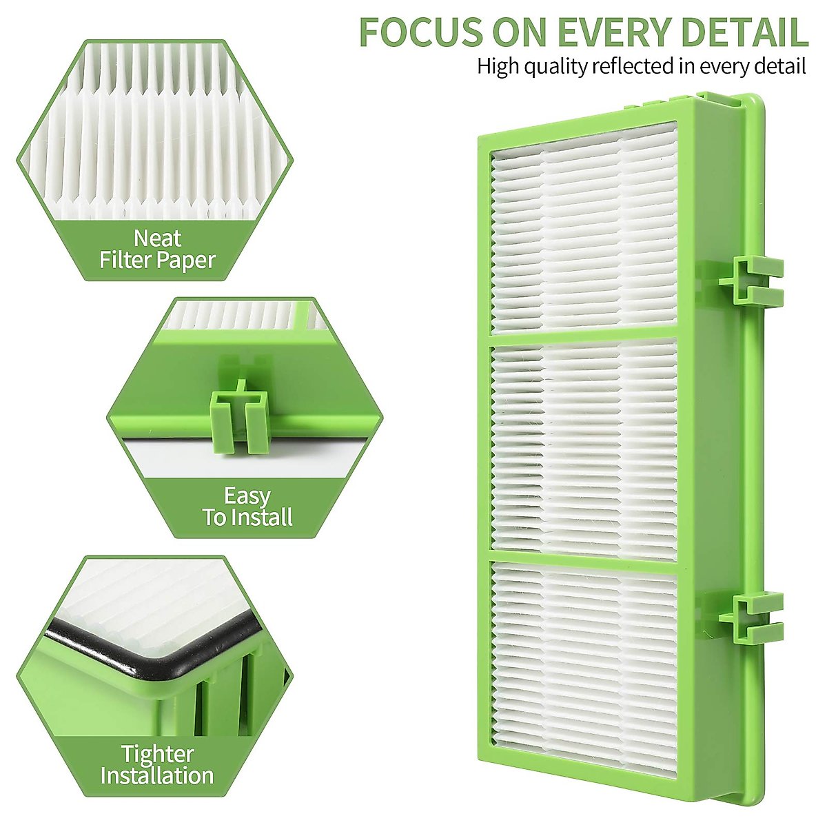 Gazeer True HEPA Replacement Filters for Holmes Aer1 Series Total Air Filter for HAPF300AH-U4R and HAP242-NUC(6 Pcs HEPA Filters + 8 Pcs Pre Filters)
