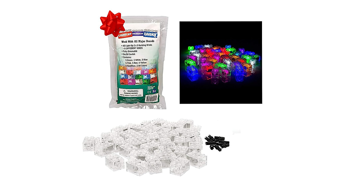 Light Up Building Blocks - 40PC Multicolor Set