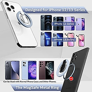PZOZ Magnetic Phone Ring Grip Finger Holder for MagSafe, 360° Adjustable Kickstand for iPhone 14, 13, 12, Pro, Mini, Max, Plus, Compatible Mag Safe Case (Blue)