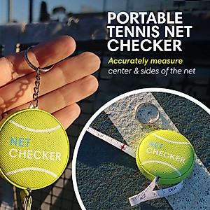 Scoring Right Tennis Net Height Mini Measuring Tape and Keyring, Portable 59 Inch Flexible Measuring Tape for Measuring Tennis Net Height, Green