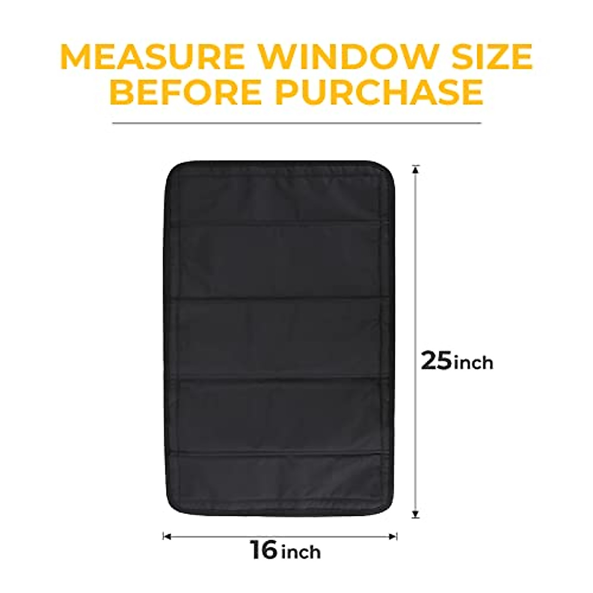 BougeRV RV Door Shade Cover, Foldable RV Sun Shade Windshield Blackout Shower Curtains Coverage RV Accessories Fits for Most RV Interior Door Window Oxford Materials Black (25" X 16")