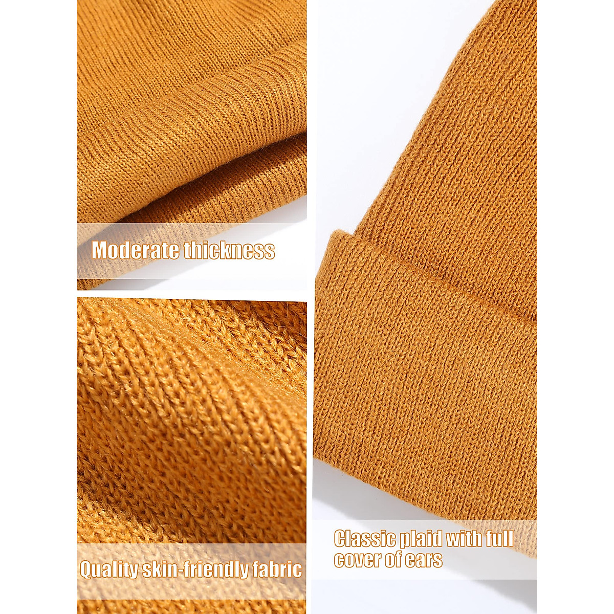 SATINIOR 4 Pieces Kids Satin Lined Beanies Winter Toddler Knit Ski Baby Beanie Hat Warm Skull Caps for 3 to 15 Child Baby Boys Girls