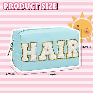 Gosuoa Preppy Makeup Bag,Skincare Bag,PU Leather Portable Waterproof Preppy Stuff for Travel Toiletry Bag,Makeup Bag for Girls Women