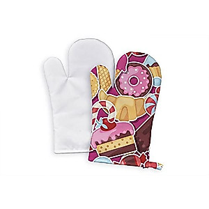 Blank Oven Mitts Sublimation Set 2 Pieces ( both are right-handed glove ) Heat Thermal Transfer Polyester Logo Image printing