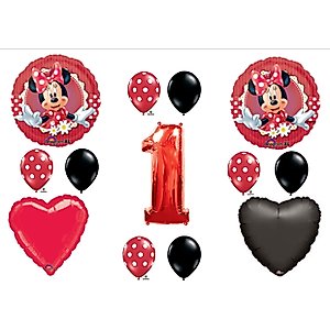 Mad About Minnie Mouse 1st First Birthday Party Balloons Decorations Supplies