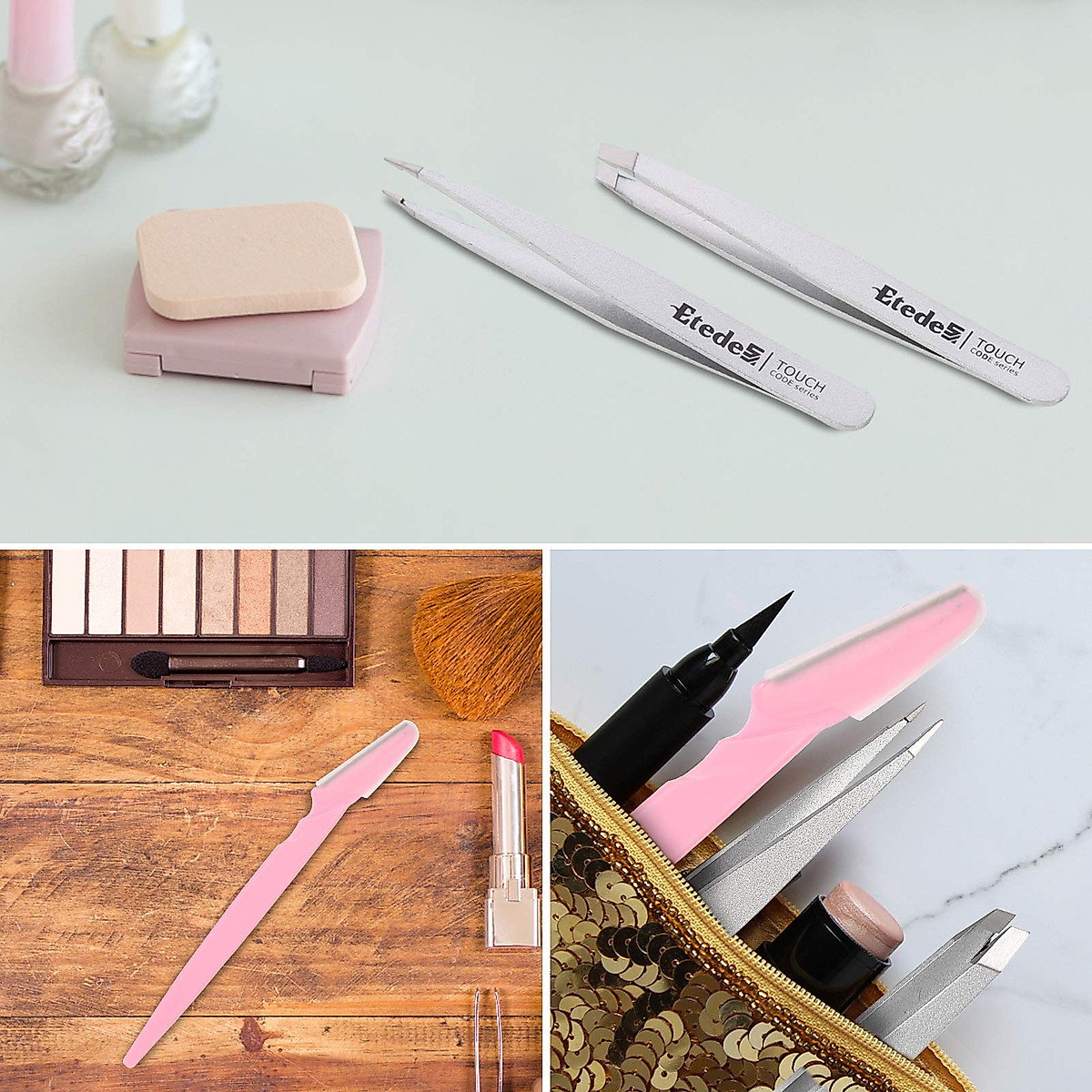 Slant Tweezer,Stainless Steel Eyebrow Tweezer,Best Precision for Facial Hair,Ingrown Hair,Splinter and All Hair Removal