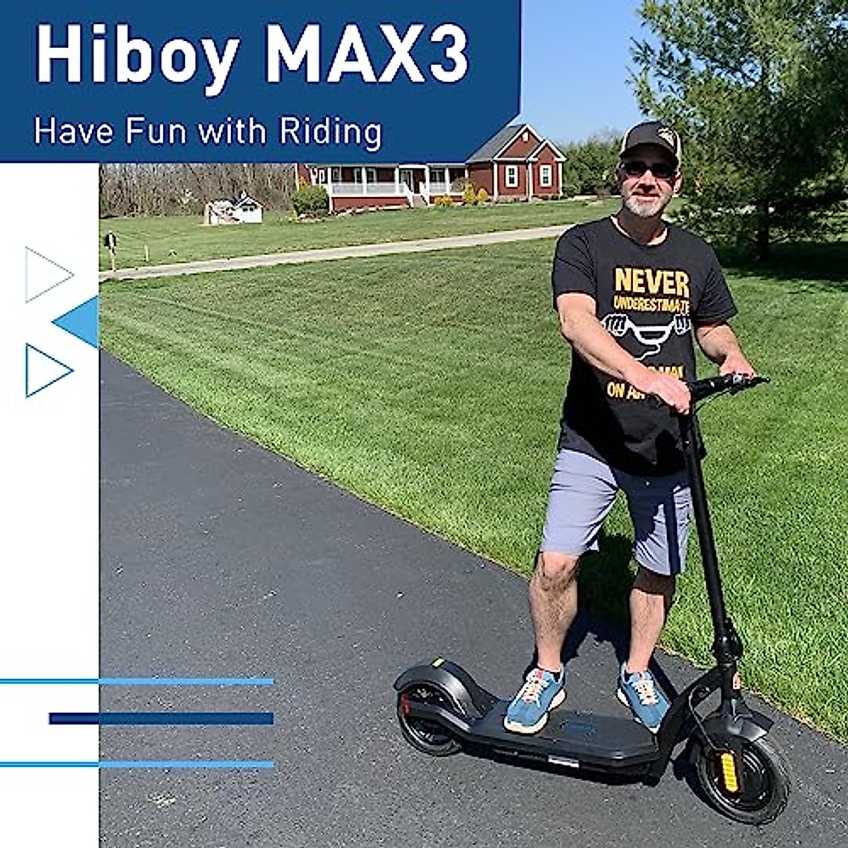 Hiboy MAX3 Electric Scooter, 350W Motor 10" Pneumatic Off Road Tires Up to 17 Miles & 18.6 MPH, Adult Electric Scooter for Commute and Travel