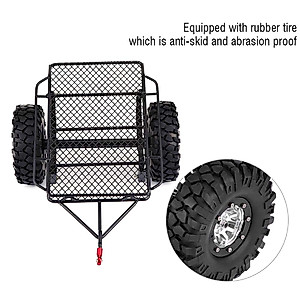 RC Tipping Trailer, Metal Trail Car Trailer Hopper DIY Modified Trailer Accessory for D90 / SCX10 / -4 1/10 Scale RC Crawler Car