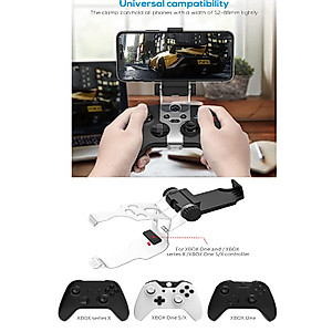TGDPLUE Phone Controller Mount Clip Kit for Game Controllers,Controller Phone Mount Compatible with Xbox Series X/S,Xbox One/One S/X Controller,Adjustable,black