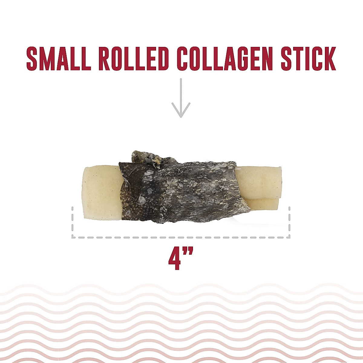 Icelandic+ Beef Rolled Collagen Stick with Wrapped Fish 4" Dog Treat