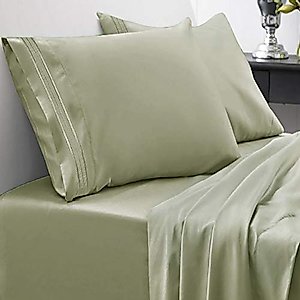 Full Size Sheet Sets - Breathable Luxury Sheets with Full Elastic & Secure Corner Straps Built In - 1800 Supreme Collection Extra Soft Deep Pocket Bedding Set, Sheet Set, Full, Sage