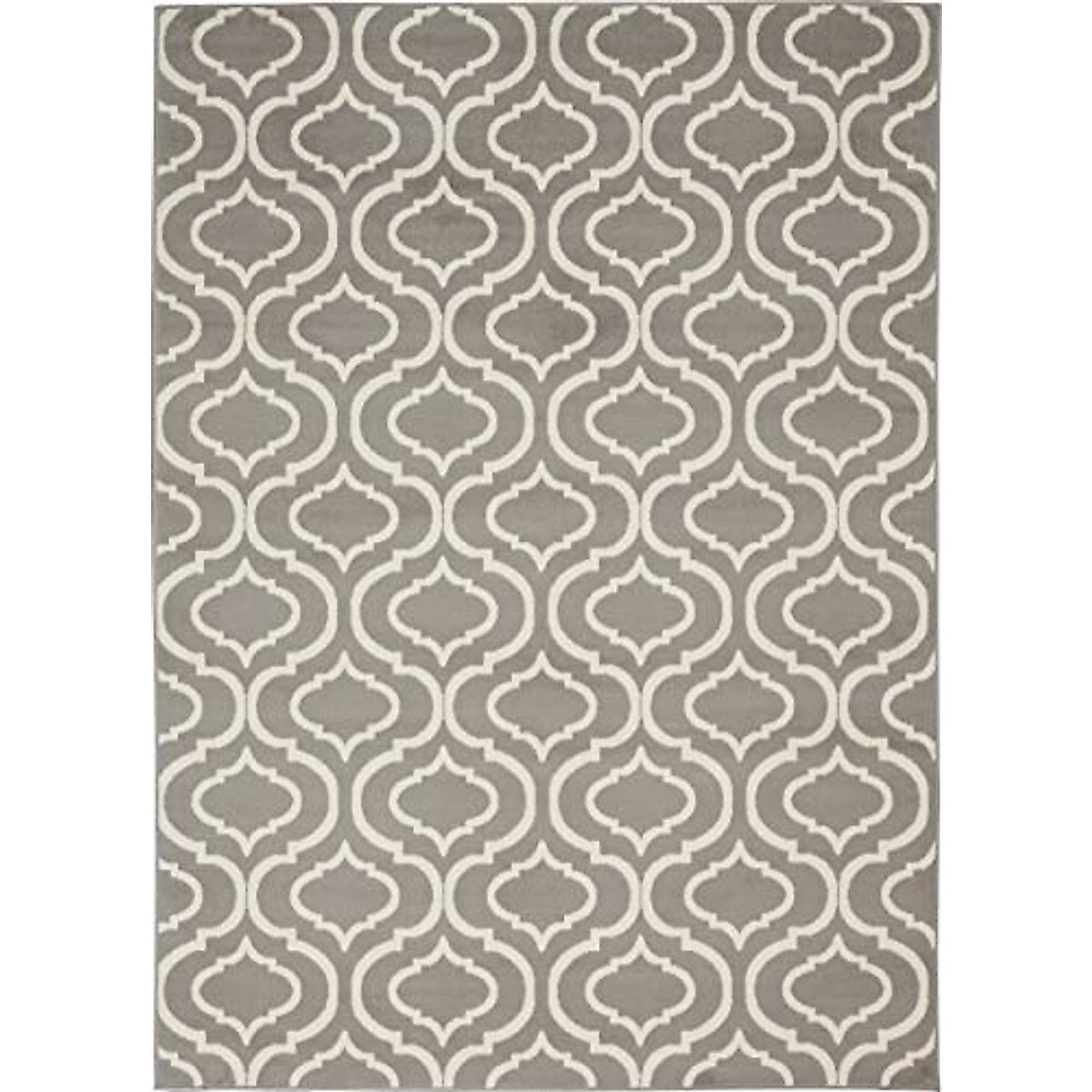Nourison Jubilant Moroccan Trellis Grey Area Rug, (6' x 9')
