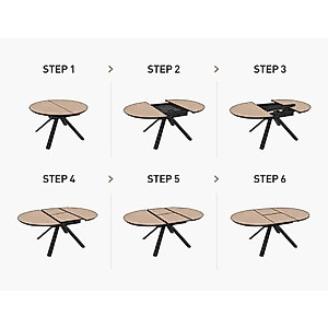 Acanva Extension Oval/Round Dining Table for 6, Expandable Butterfly Leaf & Sturdy Base, Suit for Kitchen, Living Room & Apartment, 51.2”W(+19.7”) x 51.2”D x 30.1”H, Light Oak