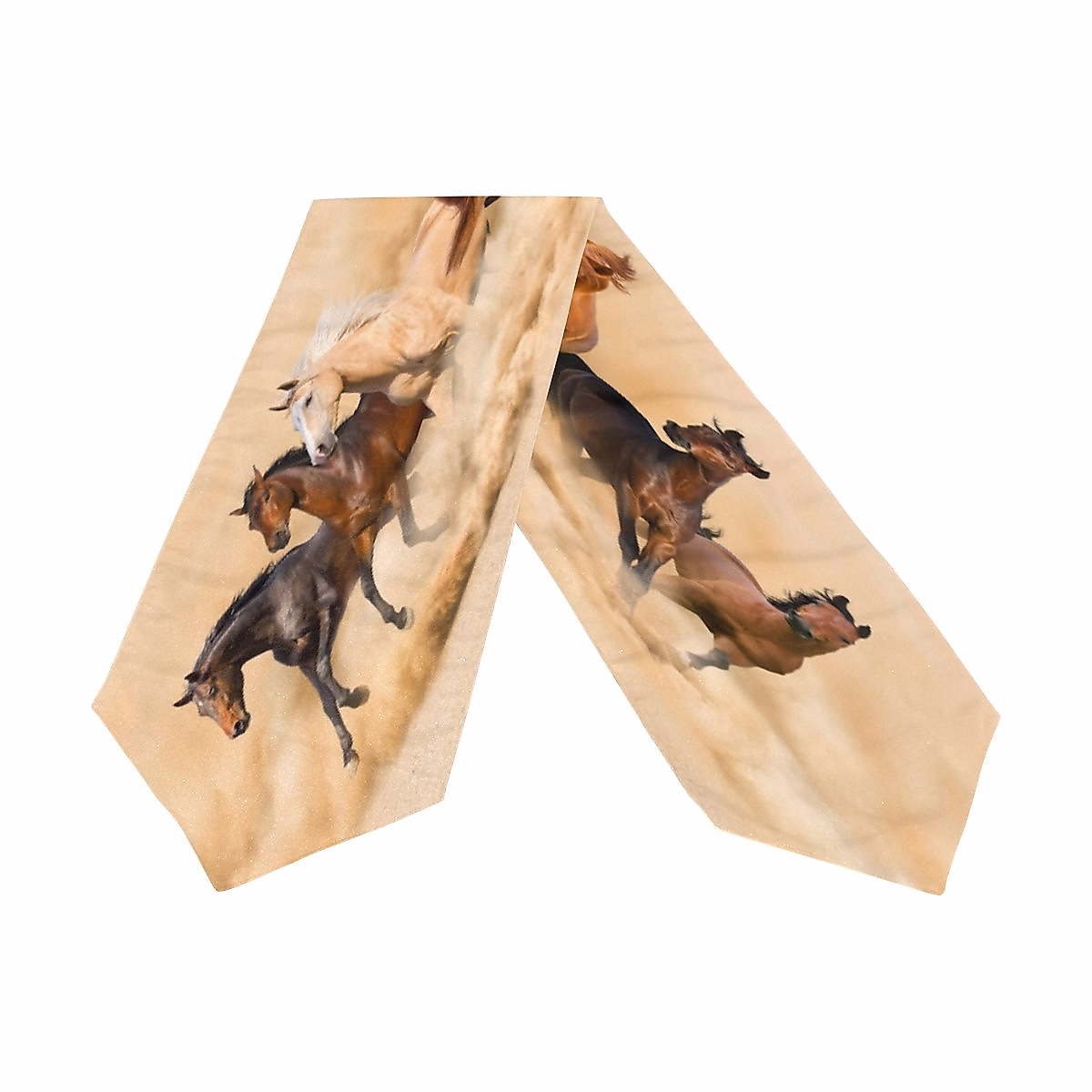 ALAZA Table Runner Home Decor, Stylish Horse Herd in Desert Sand Storm Table Cloth Runner Coffee Mat for Wedding Party Banquet Decoration 13 x 90 inches