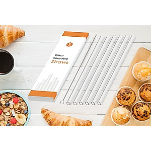 Replacement Straws for Stanley 40 30oz Adventure Quencher Travel Tumbler 6Pack, YOELIKE Reusable Clear Straws with Cleaning Brush, Compatible with Stanley Cup Mug Accessories