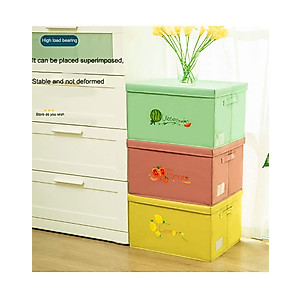 Purme Foldable Storage Bins,Pack of 3, Large Collapsible Cube Storage Boxes Organizer Containers Baskets with Reinforced Handle and Lid for Home Wardrobe Closet Bedroom