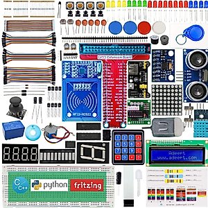 Adeept RFID Starter Kit for Raspberry Pi 4 3 Model B+ B, Stepper Motor, ADXL345, 40-pin GPIO Extension Board, Solderless Breadboard, C and Python Code, Beginners Learning Kit with 140 Pages Guidebook