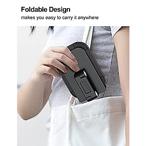 OCYCLONE Cell Phone Stand, iPad Stand, Adjustable Height and Angle Phone Stand for Desk, Foldable Phone Holder, Taller iPhone Stand Compatible for 4-11 Inch All Mobile Phone/iPad/Tablet - Black