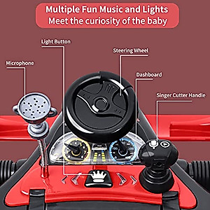 Baby Walker, 4-Mode＆4-Gear Height Adjustable Baby Walker with Wheels, Foldable Baby Walkers and Activity Center with Foot Pads, Infant Toddler Walker, Baby Walkers for Baby Boys and Girls 6-24 Months