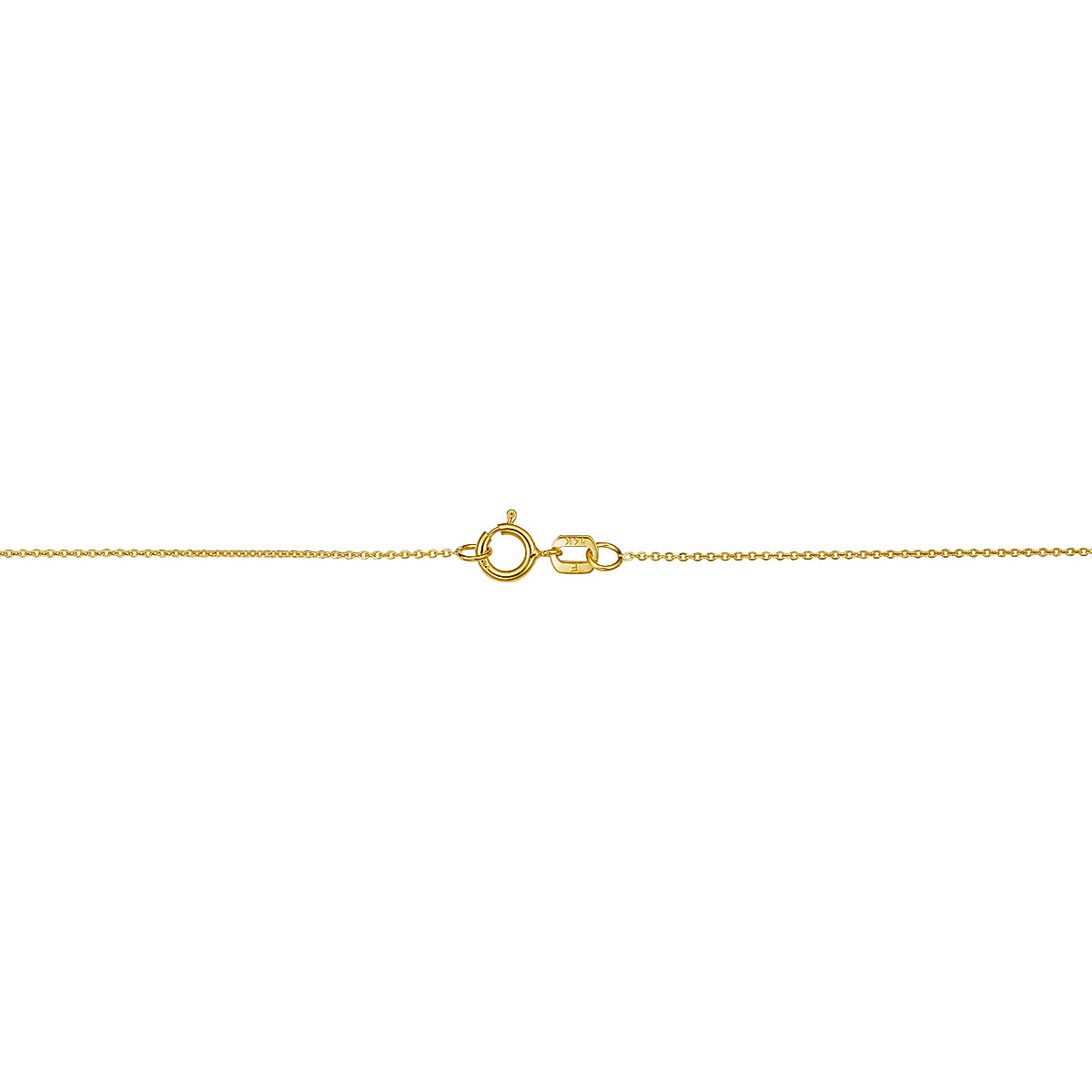 Kooljewelry 14k Yellow Gold 0.8 mm Flat Round Cable Chain Necklace (16 inch)