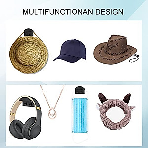 Upgraded Hat Hook for Wall,New Hat Racks for Baseball Caps,Cowboy Hat Rack Holder Organizer,Easy to Install, Multi-functional Hat Organizer (black)