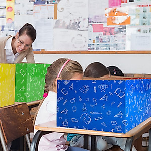 24 Pack Shields for Student Desks Test Desktop Dividers Cardboard Large Privacy Folders Classroom Testing Shields Trifold Standard Privacy Dividers Shield for School Office, 12 x 54 Inch