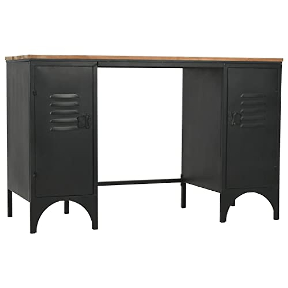 YUHI-HQYD Double Pedestal Desk,Secretary Desk,Studio Desk,Home Office Desks,with 2 Large Cabinets,Easy to Assemble,for Office or Home Study,Solid Firwood and Steel 47.2"x19.6"x29.9"