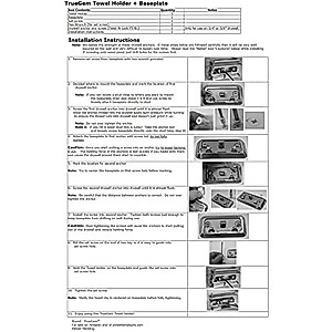 TrueGem Wall Mounted Hand Towel Holder with Baseplate. Compact Clip/clamp. Smaller Than bar, Ring, Rack for Bathroom