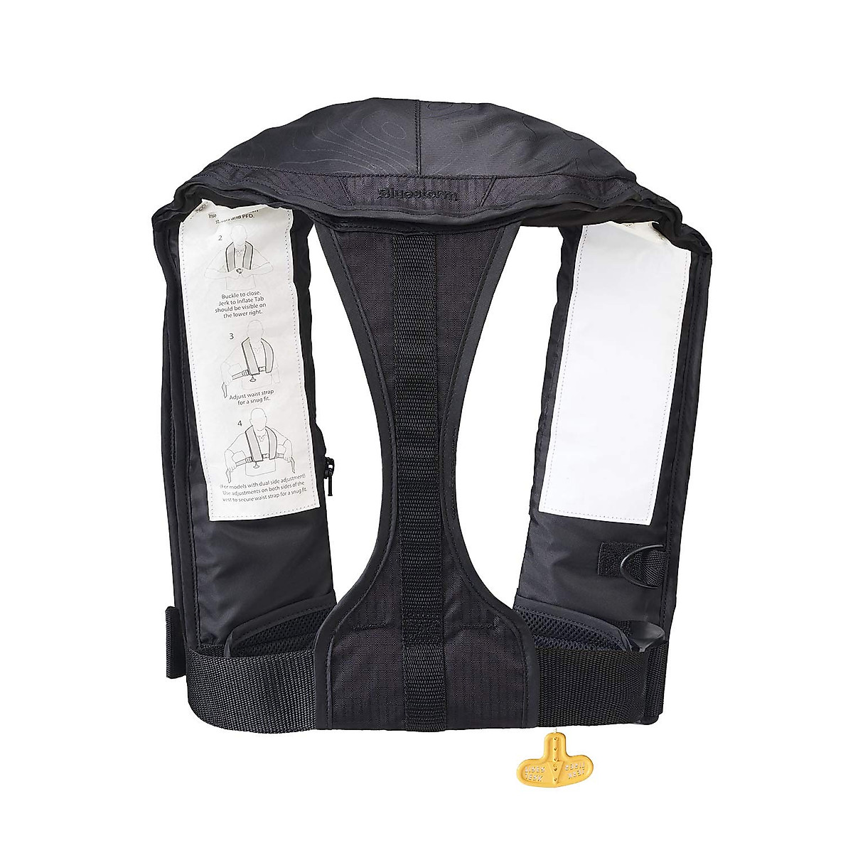 BLUESTORM Stratus 35 Inflatable Life Jacket PFD for Adults (Apex Black) | US Coast Guard (USCG) Approved Automatic Self Inflating Life Vest Preserver with Manual Override