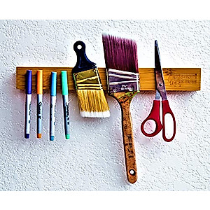 Green Direct 16 inch Magnetic Knife Holder, Use as A Wood Knife Storage Bar, Utensil Holder, Tool Holder, Art Supply Organizer & Kitchen Organizer