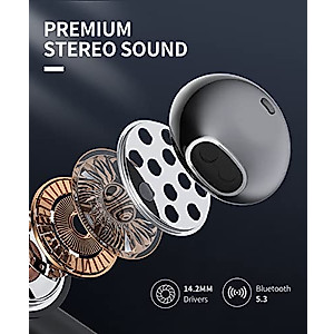 Wireless Earbuds, Bluetooth 5.3 Headphones with Microphone, 37H Playback LED Power Display, In-Ear Headphones Deep Bass, IPX7 Waterproof, Ultra-Light Earphones with Charging Case, Smart Touch, Sport