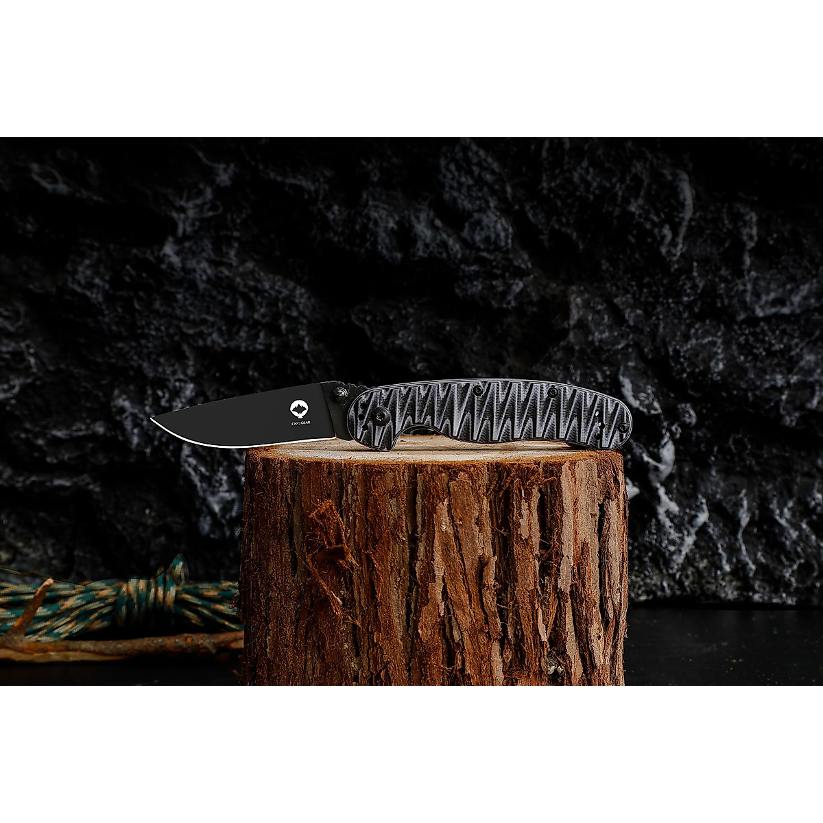 CNYJ Folding Knife Everyday Carrying Pocket Folding Knife D2 Steel Blade G10 Tactical Handle EDC Knife Water Ripple Style Handle