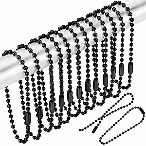 WILLBOND 100 Pieces 6 Inch Black Shower Curtain Hooks Rings Black Ring Hooks for Bathroom Shower Rods Curtains(Black)