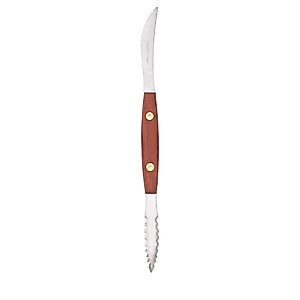 HIC Kitchen Squirtfree Serrated Twin-Blade Grapefruit Sectioning Knife,Silver
