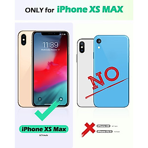 TUCCH Case Wallet for iPhone Xs Max, PU Leather Flip Cover with RFID Blocking Card Slot, Stand [Auto Wake/Sleep] Wireless Charging Shockproof TPU Shell Compatible with iPhone Xs Max 6.5", Black