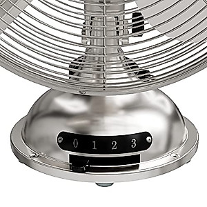 Hunter Classic D12 Portable Desk Fan 12 inch, 3 Speed, Brushed Nickel, 97315