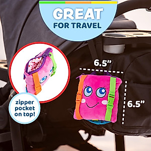 Buckle Toys - Bella Square - Learning Activity Game - Develop Motor Skills and Problem Solving - Travel Essential for Toddlers 1-3