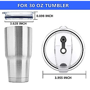 Tumbler Lid for 30 Oz,2 Replacement Lids for 30oz Stainless Steel Tumbler Travel Cup Yeti,Ozark Trails and more Cooler Cup, Flip-top Splash Proof (Black, 30 OZ)