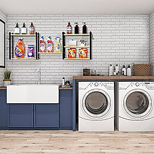 JYSCM Floating Shelves, Durable Sturdy Metal Frame, Easy to Install Wall Mounted Shelves, Modern Room Décor for Multiple Storing Purposes, Suitable for Home and Office (Natural Wood).